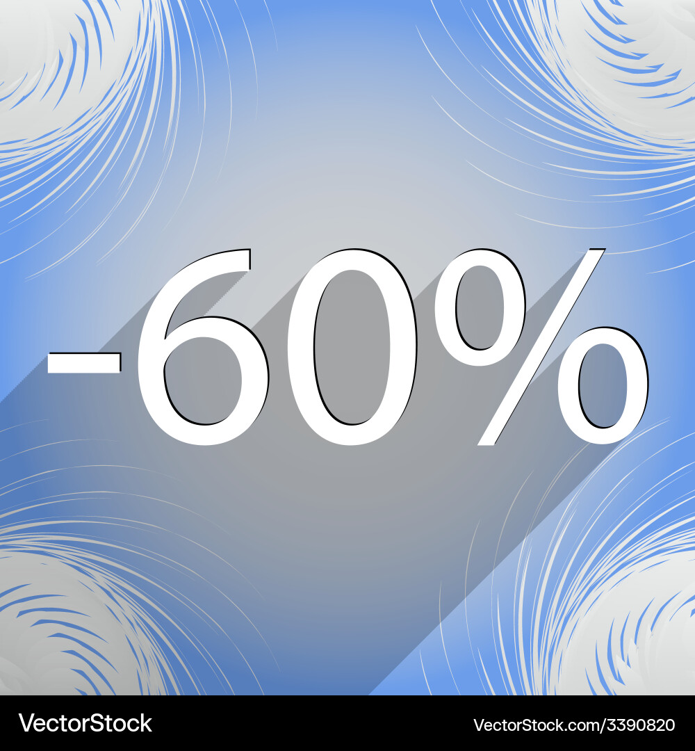 60 percent discount icon symbol flat modern web Vector Image