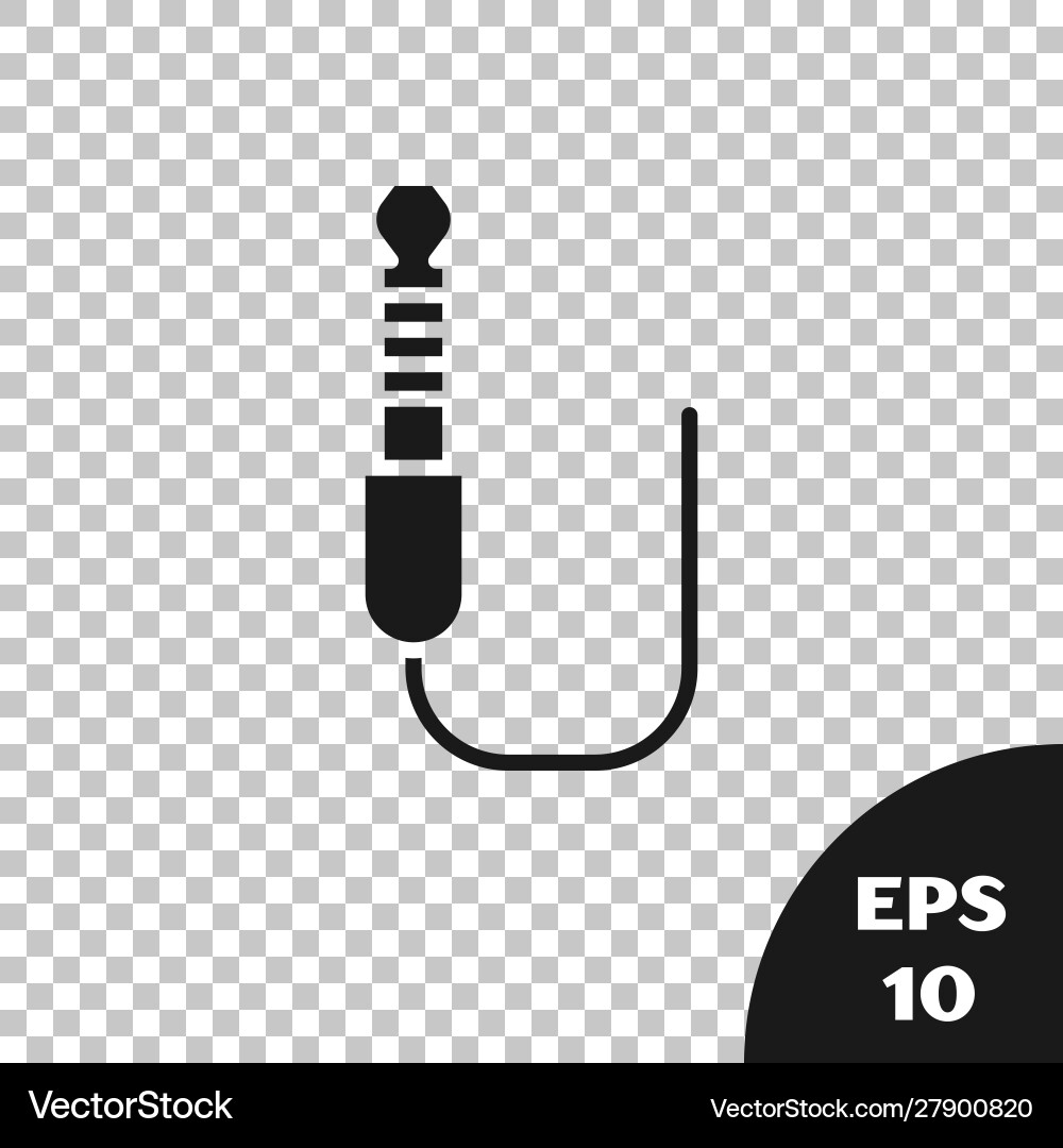 Black audio jack icon isolated on transparent Vector Image