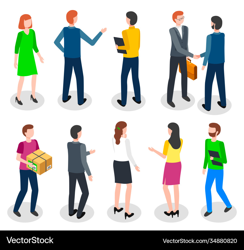 Businesspeople different characters set man and Vector Image