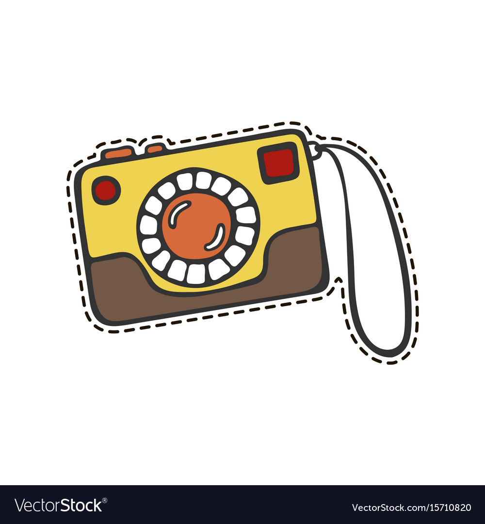 Camera sticker Royalty Free Vector Image - VectorStock
