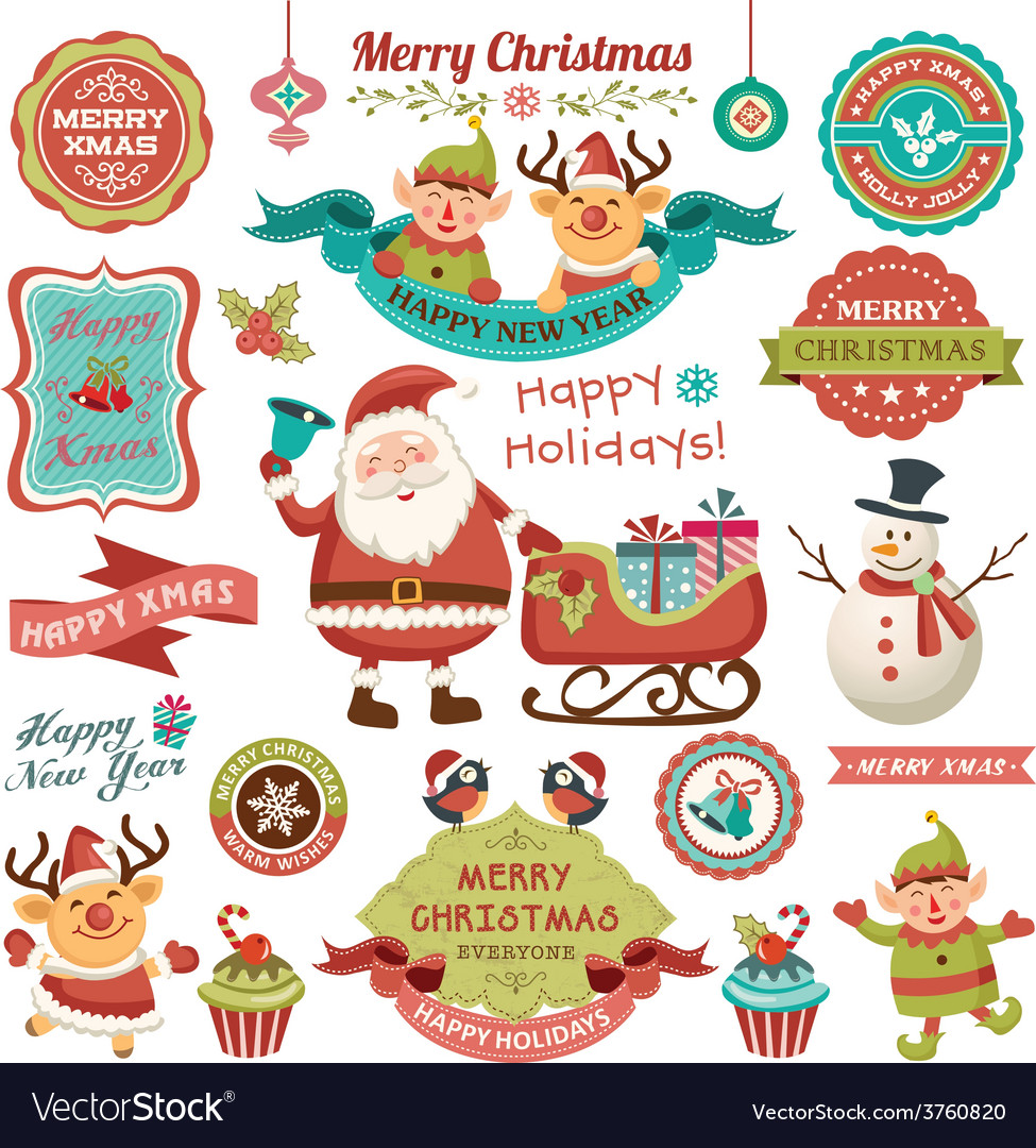 Christmas design elements Royalty Free Vector Image