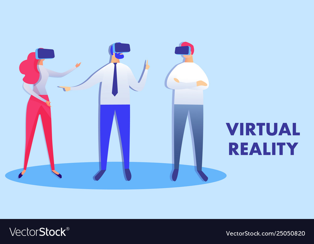 Collaborative virtual reality Royalty Free Vector Image