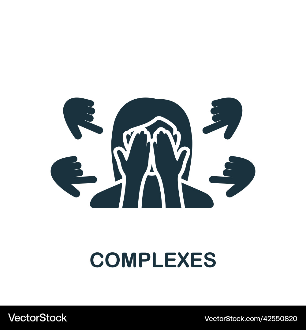 Complexes icon monochrome simple psychology icon Vector Image