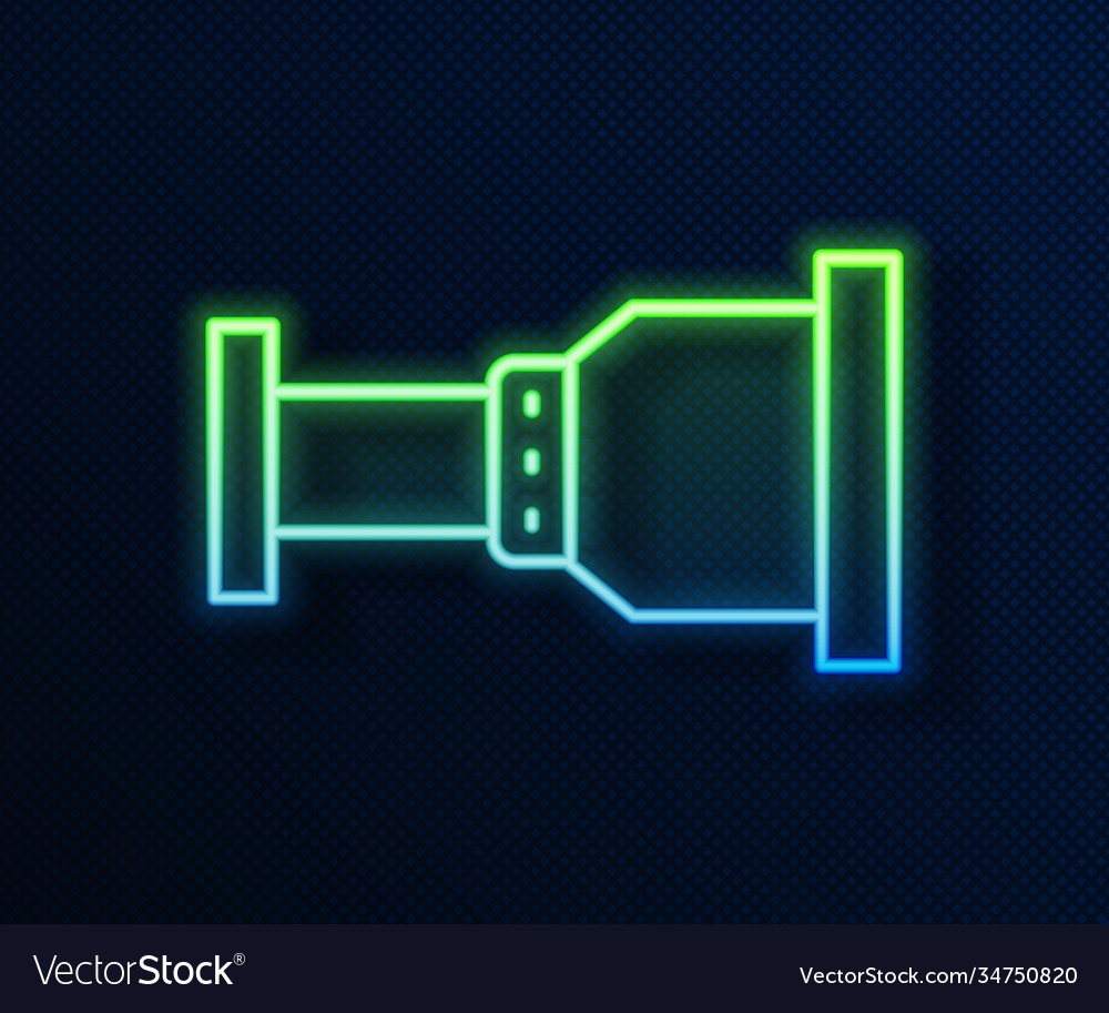 Glowing neon line pipe adapter icon isolated Vector Image