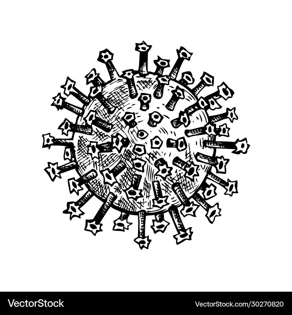 Hand drawn virus biology organisms sketch Vector Image