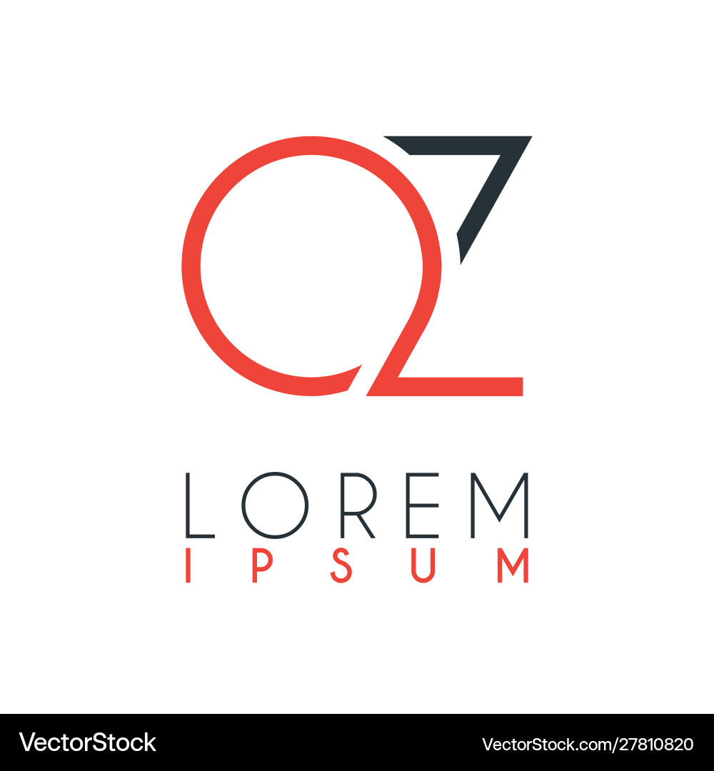 Logo between letter o and z or oz Royalty Free Vector Image