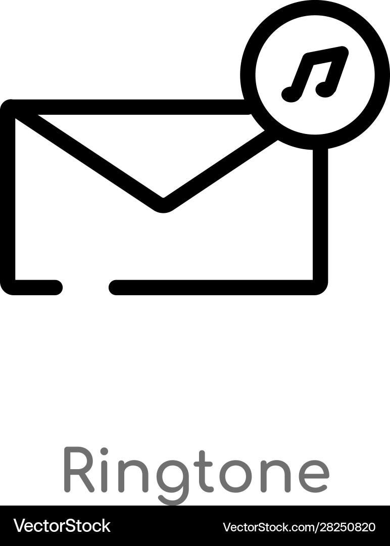 Outline ringtone icon isolated black simple line Vector Image