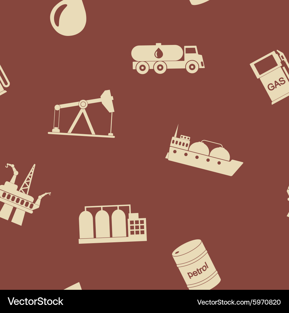 Seamless background with oil and petroleum theme Vector Image