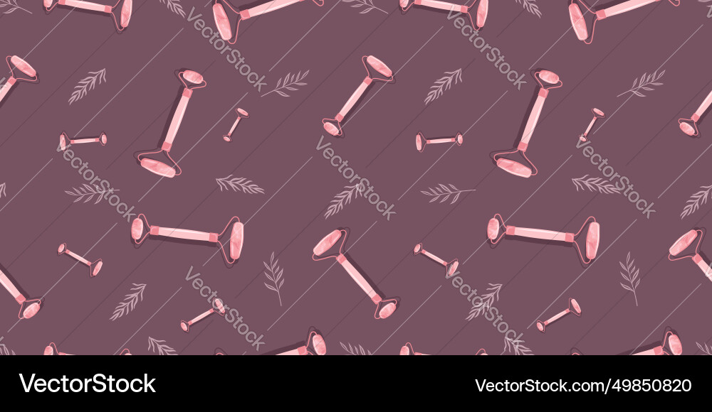 Seamless pattern with gua sha scraping massage Vector Image