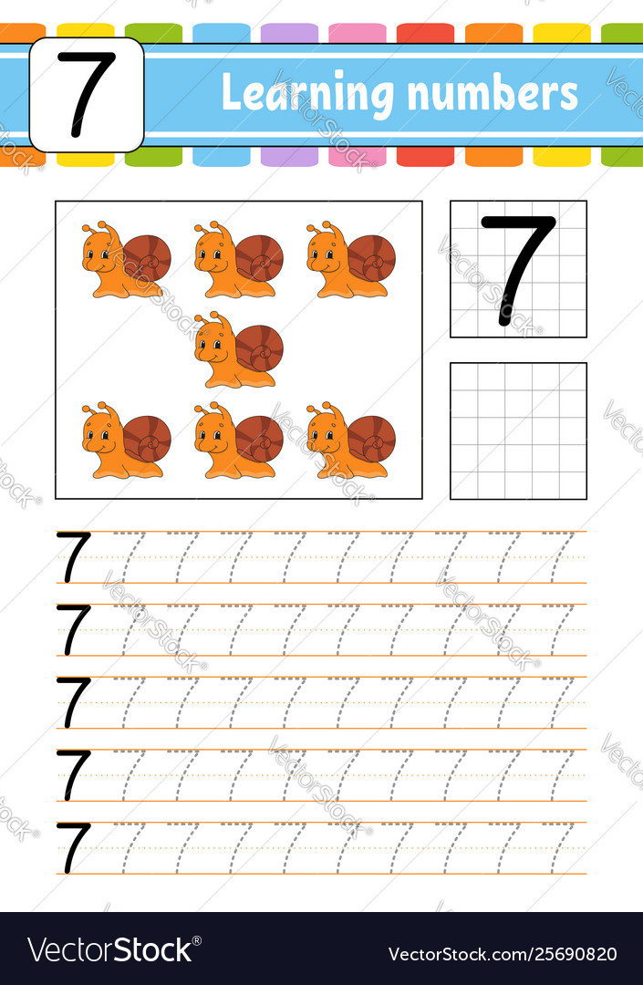 Trace and write handwriting practice learning Vector Image