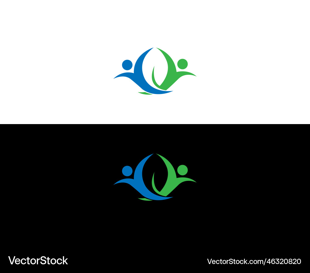 Wellness and health logo Royalty Free Vector Image