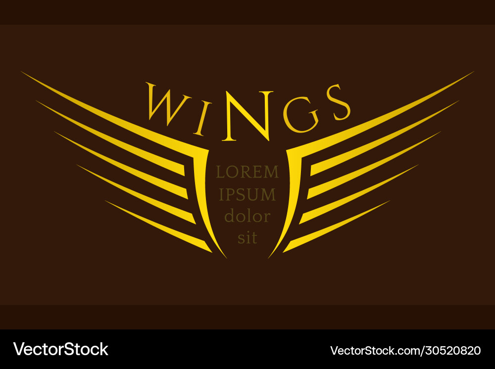 Winged emblem for your company wing silhouette Vector Image