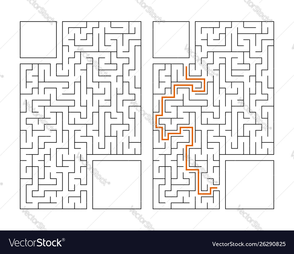 Abstract rectangular maze game for kids puzzle Vector Image