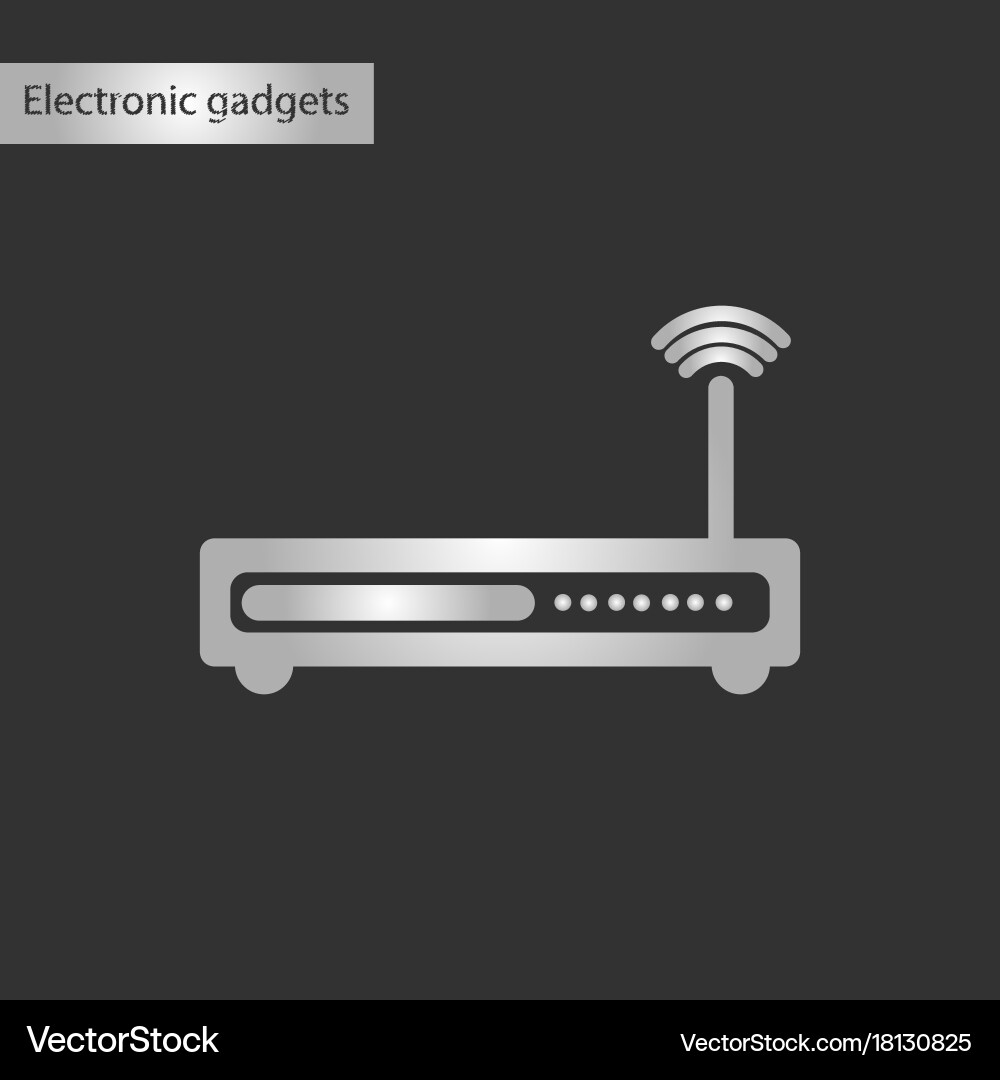 Black and white style icon wi fi modem Royalty Free Vector