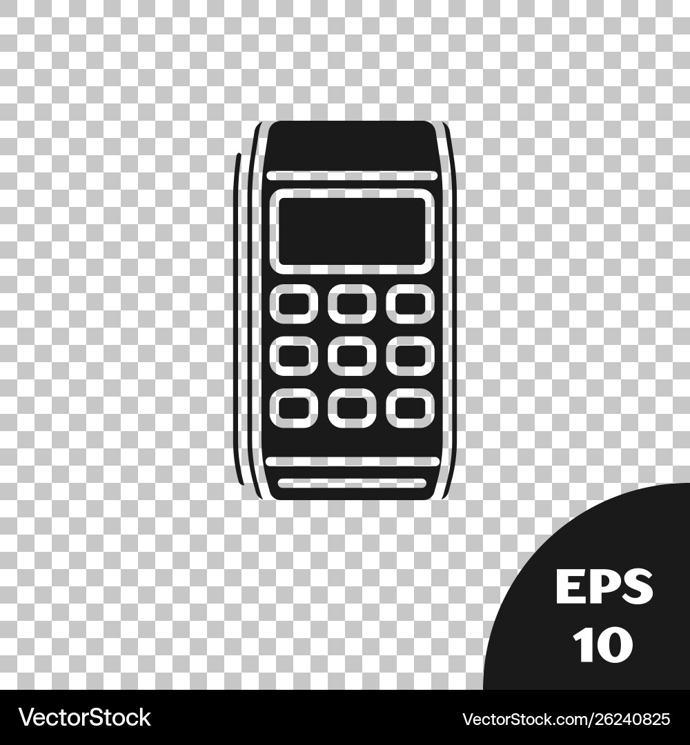 Black pos terminal icon isolated on transparent Vector Image