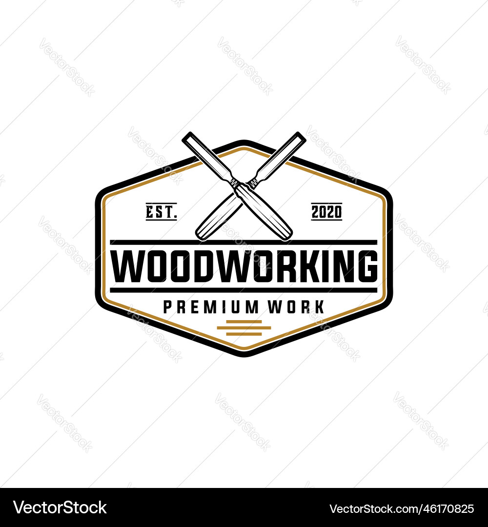 Carpentry woodworking tool wood logo template Vector Image