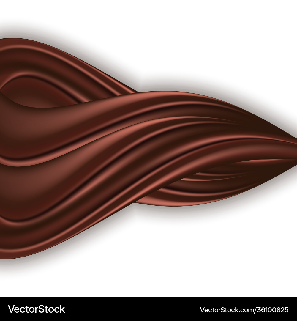 Chocolate wavy swirl isolated on white background Vector Image