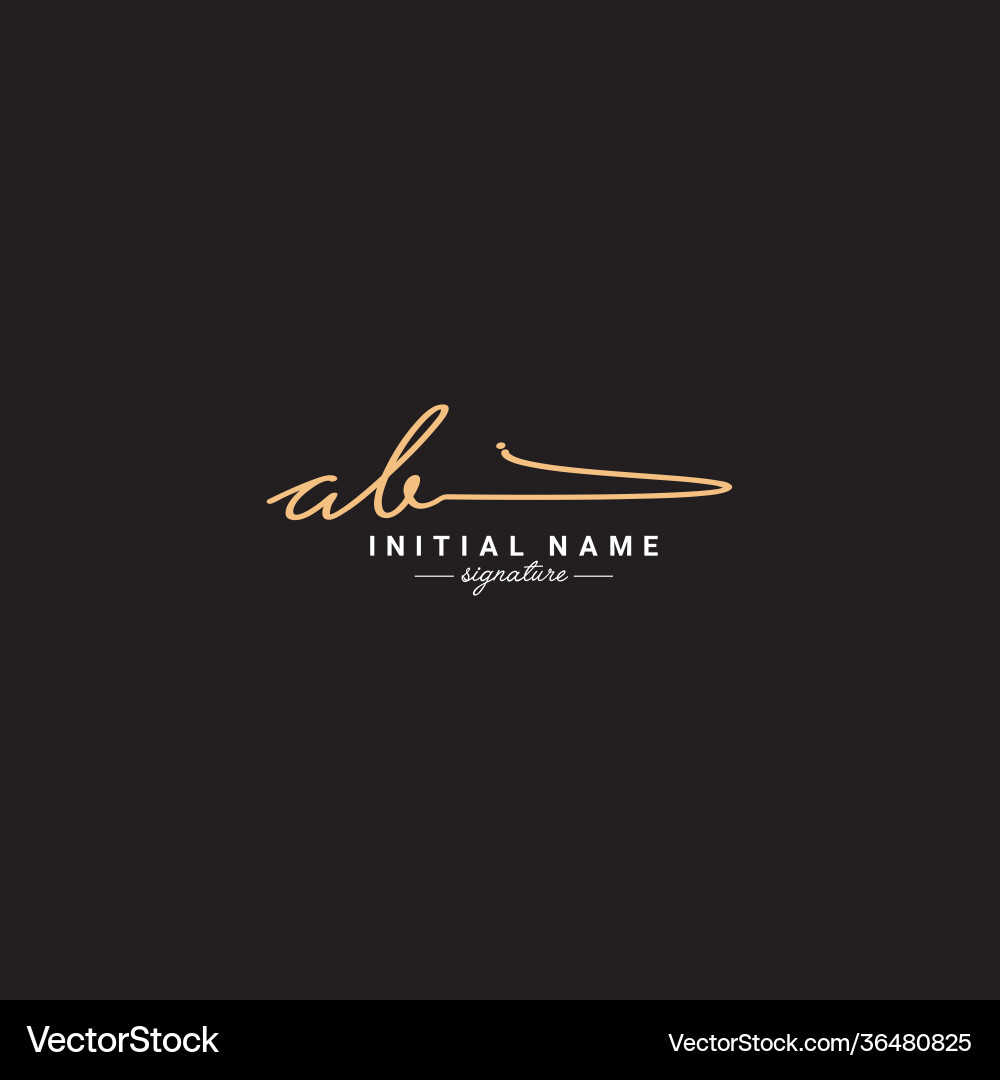 Initial letter ab logo - handwritten signature Vector Image