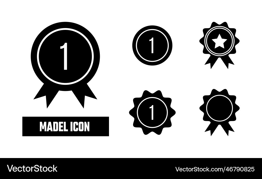 Madel fill icon symbol black glyph icon Royalty Free Vector