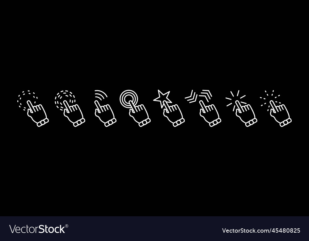 Mouse click cursor collection Royalty Free Vector Image