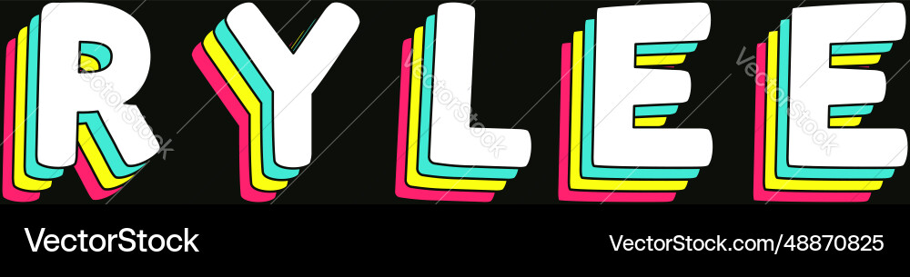 Rylee - retro rainbow typography faded style Vector Image