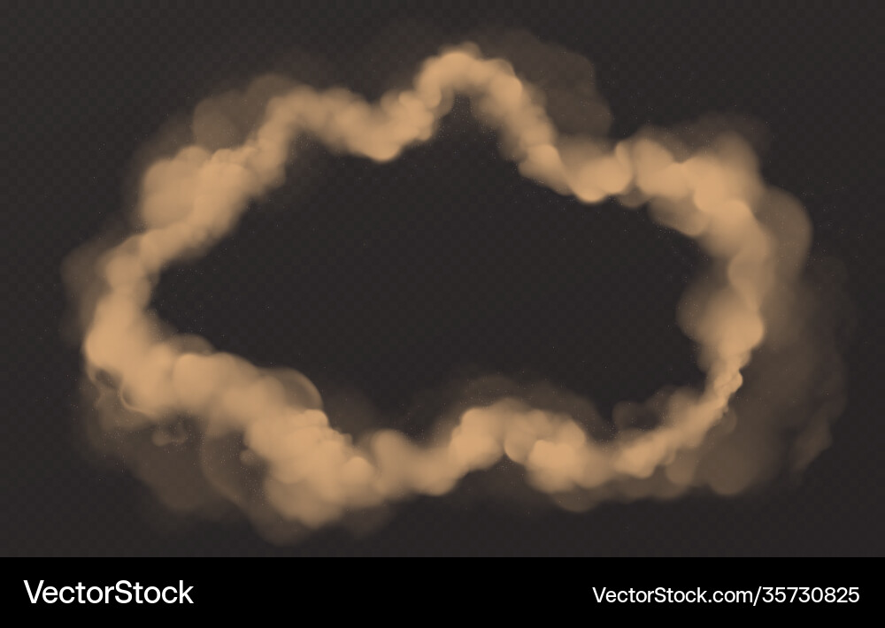 Smoke circle round smog cloud cigarette vapor Vector Image
