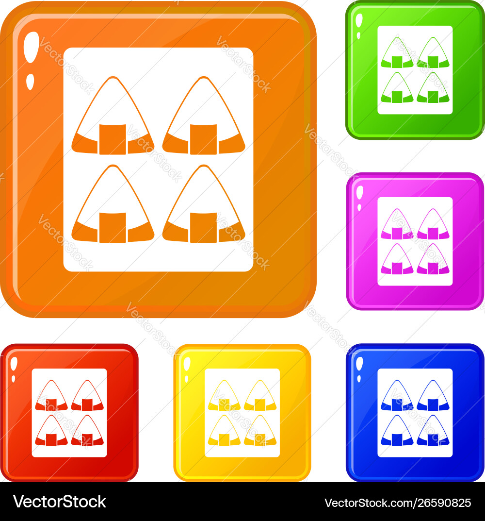 Sushi icons set color Royalty Free Vector Image