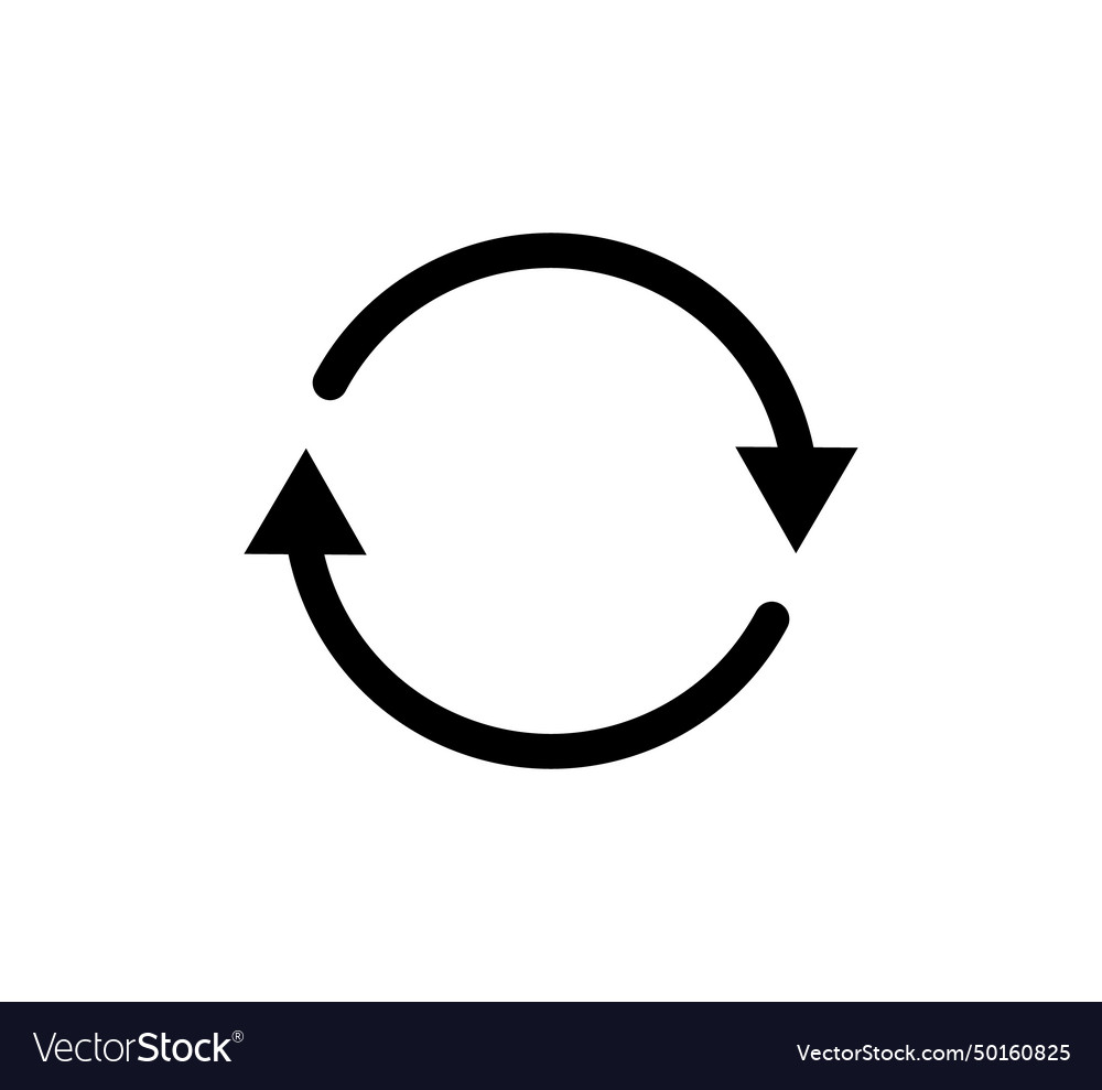 Two circle arrow icon round reload restart Vector Image