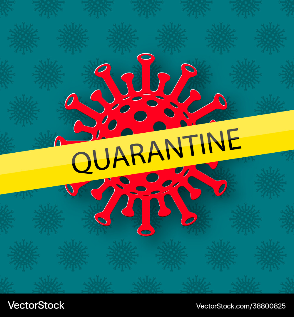 Yellow tape quarantine sign Royalty Free Vector Image
