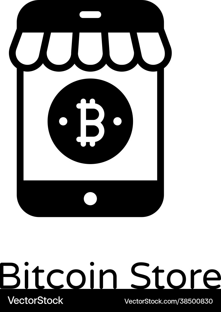 Bitcoin store Royalty Free Vector Image - VectorStock