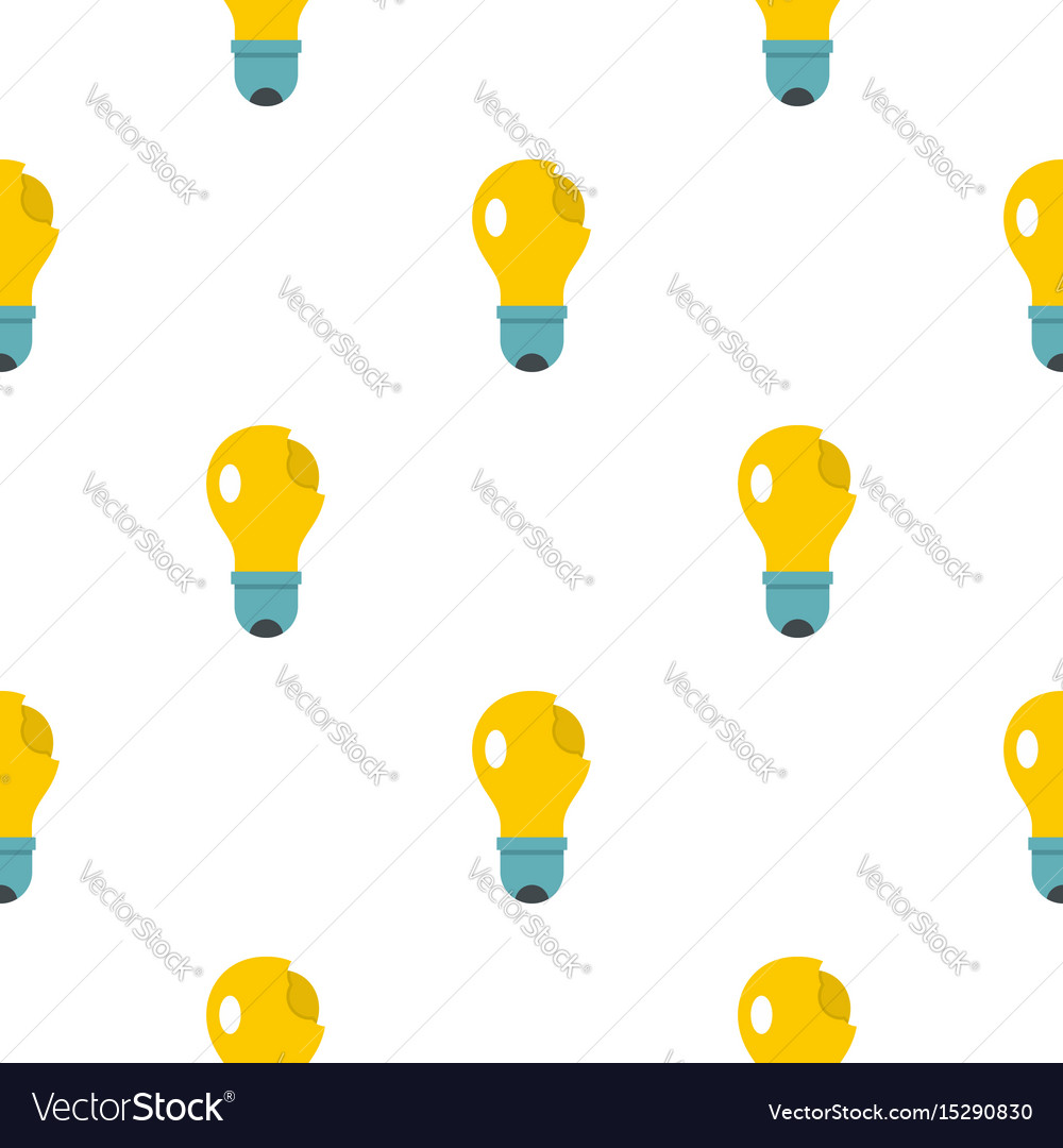 Broken yellow lightbulb pattern flat Royalty Free Vector