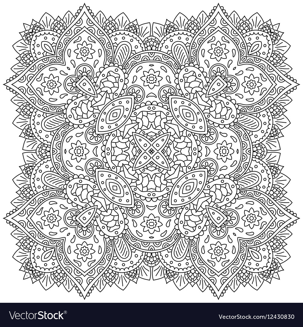 Circle mandala pattern Royalty Free Vector Image