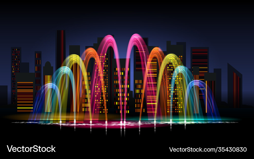 City water lighting show Royalty Free Vector Image