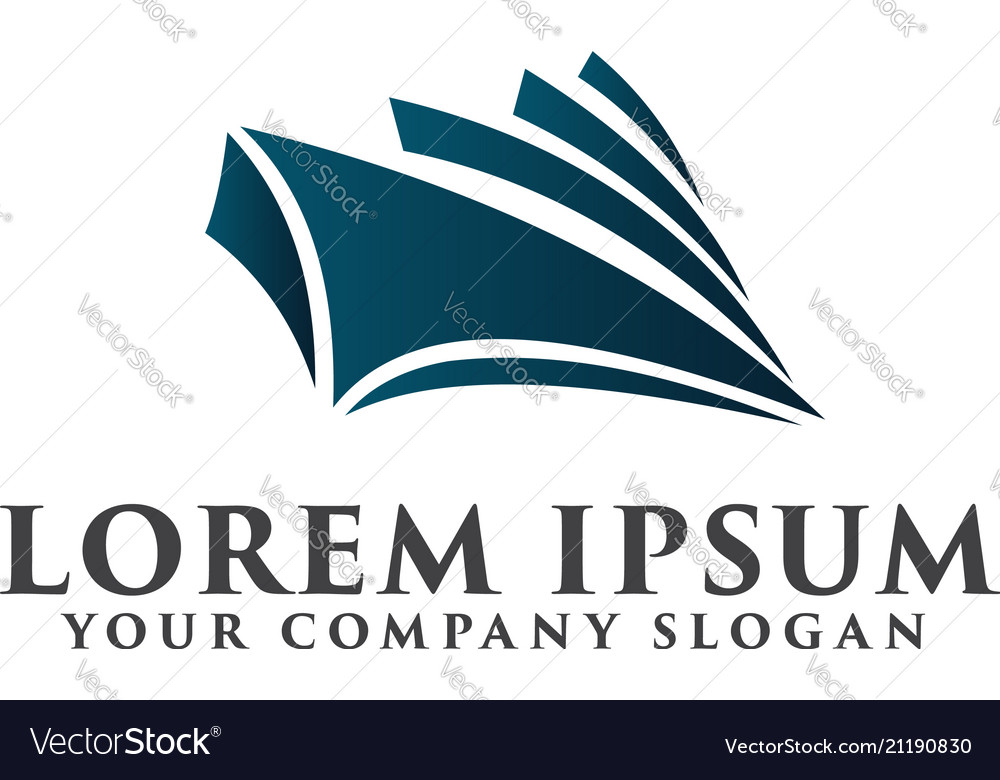 Creative ship concept logo design template Vector Image