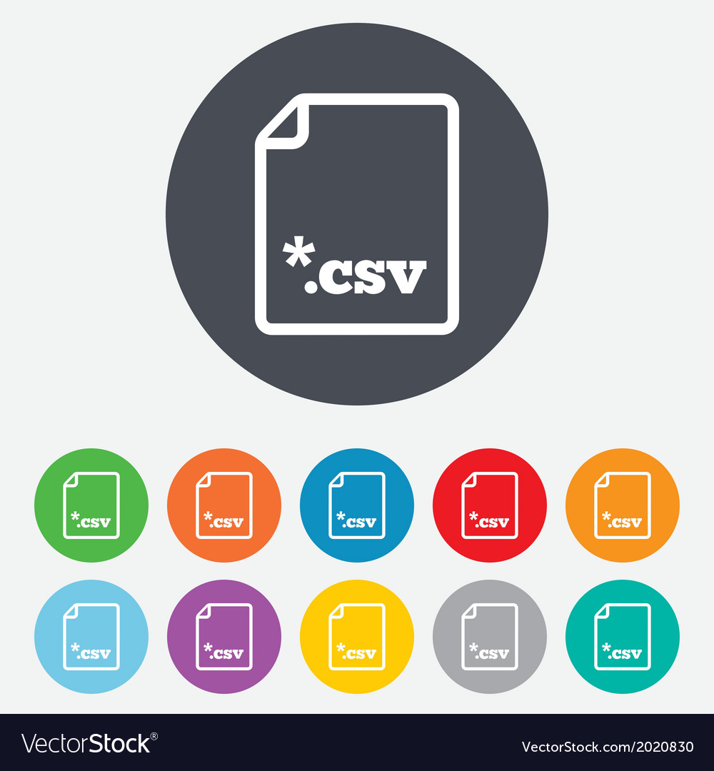 File document icon Download CSV button Royalty Free Vector