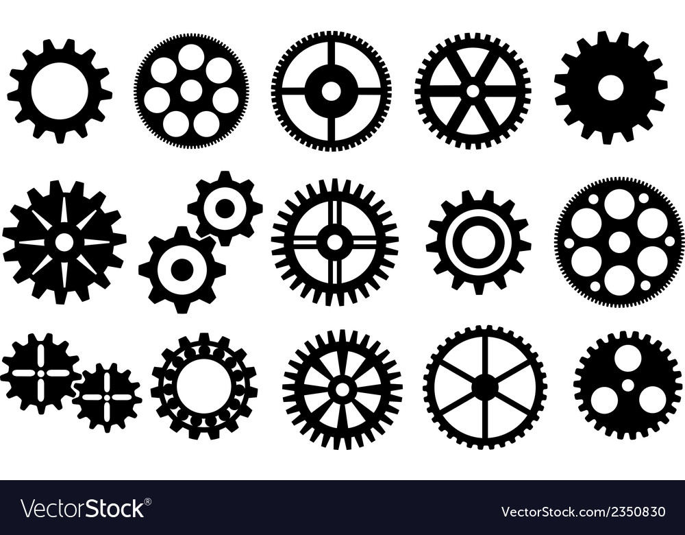 Gear set Royalty Free Vector Image - VectorStock