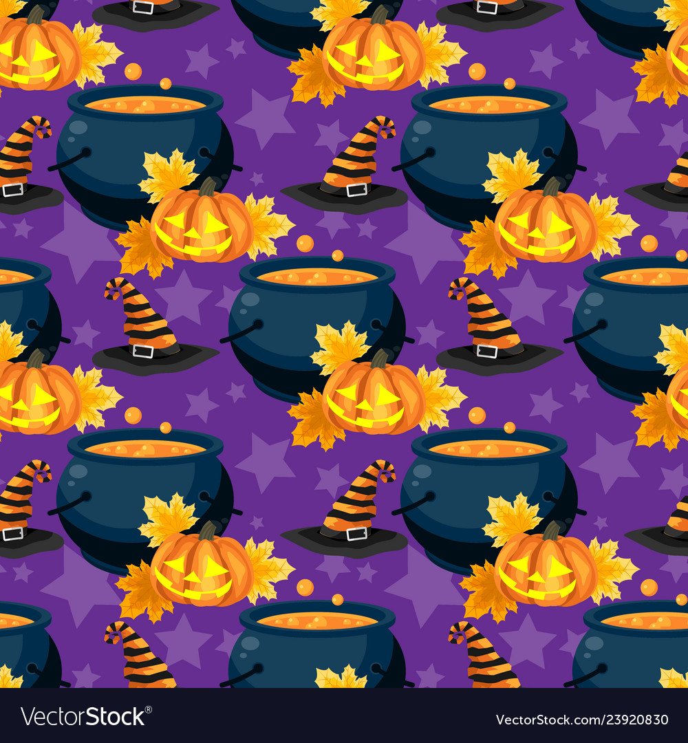 Halloween seamless pattern Royalty Free Vector Image