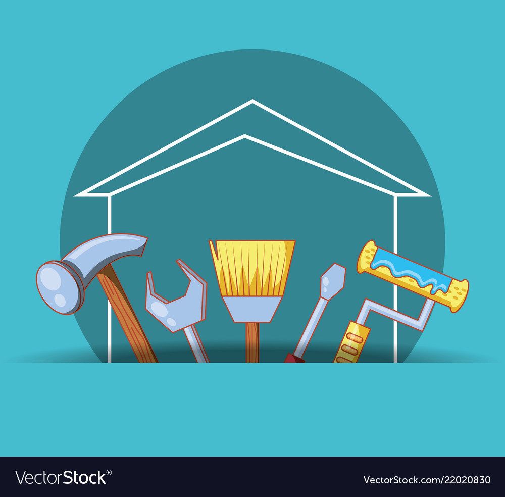 House building with home repair icons Royalty Free Vector House building with home repair icons Royalty Free Vector