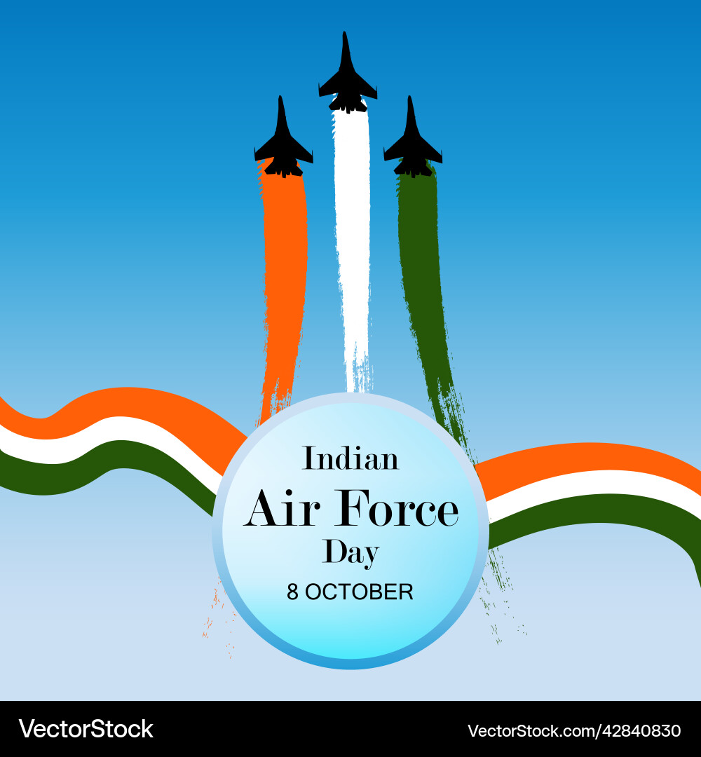 Indian air force day banner design poster Vector Image