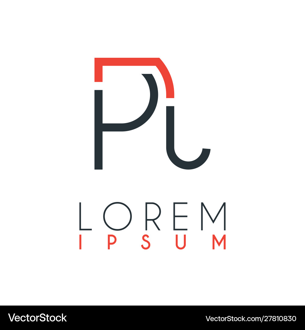 Logo between letter p and j or pj Royalty Free Vector Image