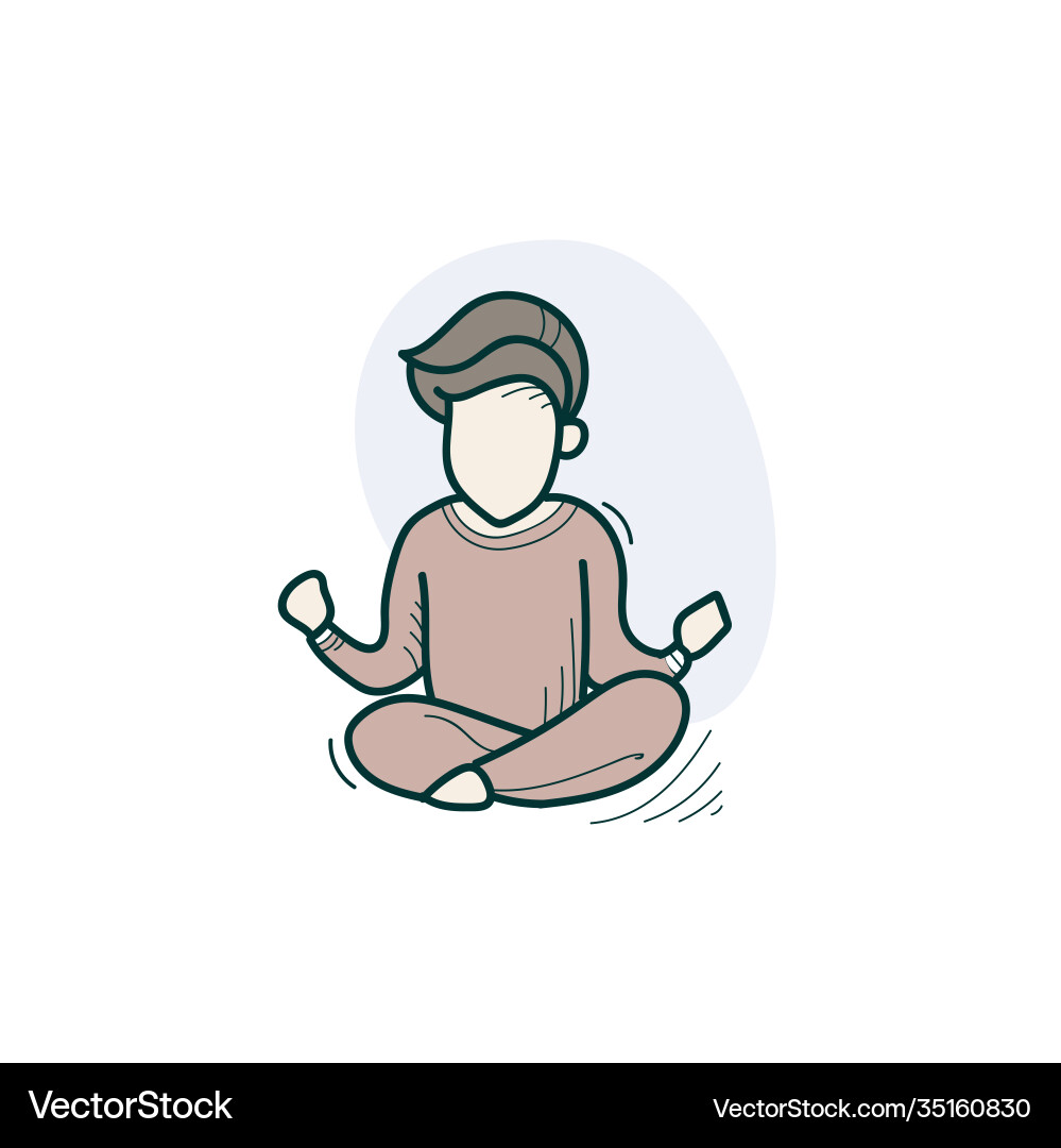 Meditation color icon man meditating Royalty Free Vector