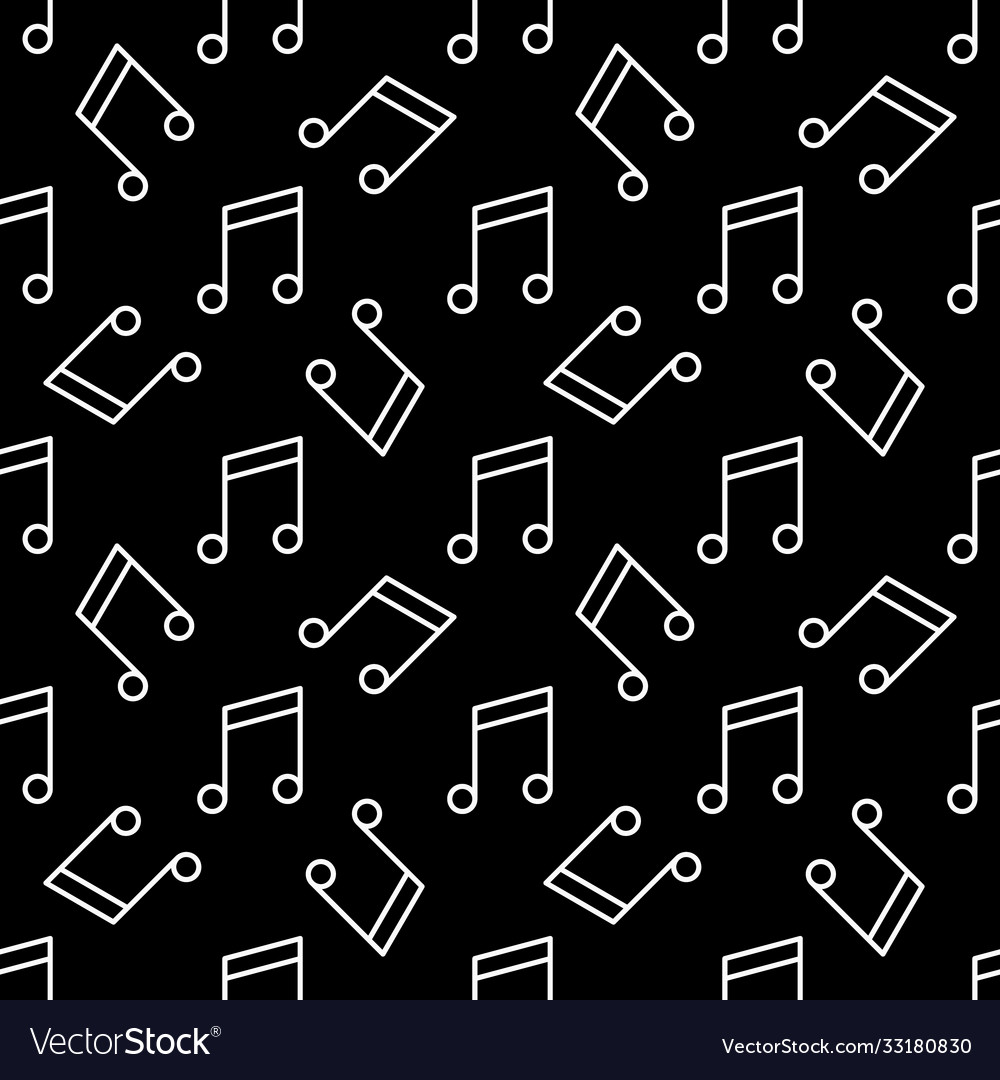 Musical note dark seamless pattern Royalty Free Vector Image