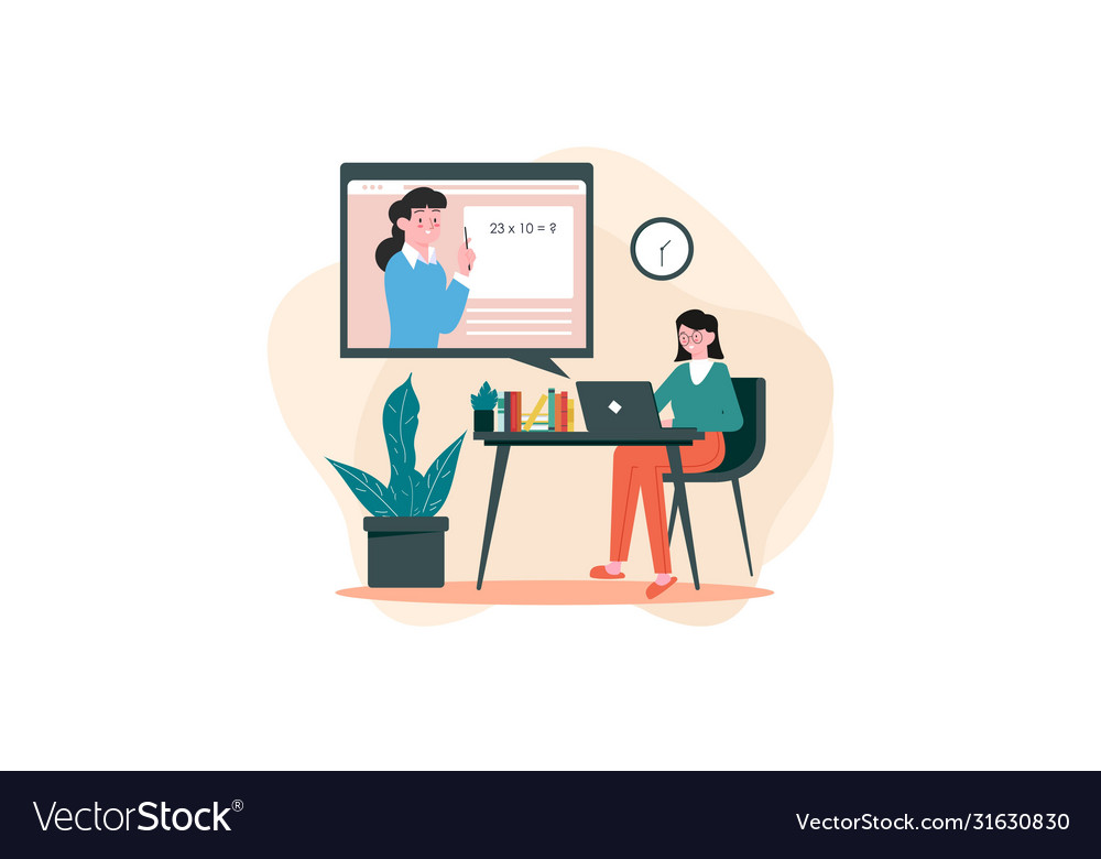 Online courses and tutorials concept Royalty Free Vector