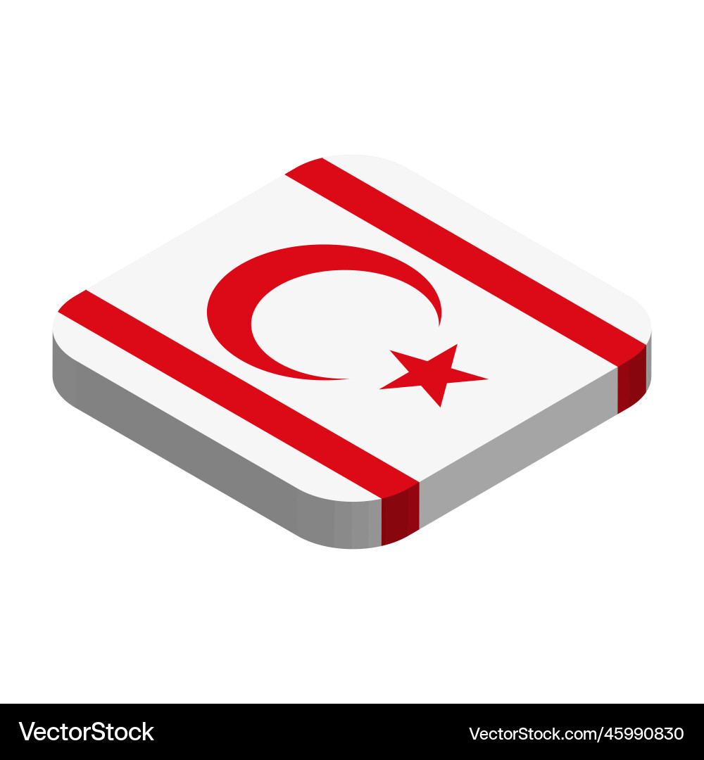 Rounded square isometric flag of northern Vector Image