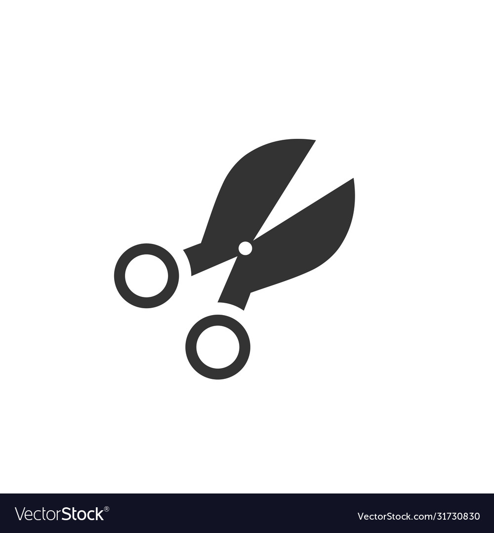 Scissors icon flat Royalty Free Vector Image - VectorStock