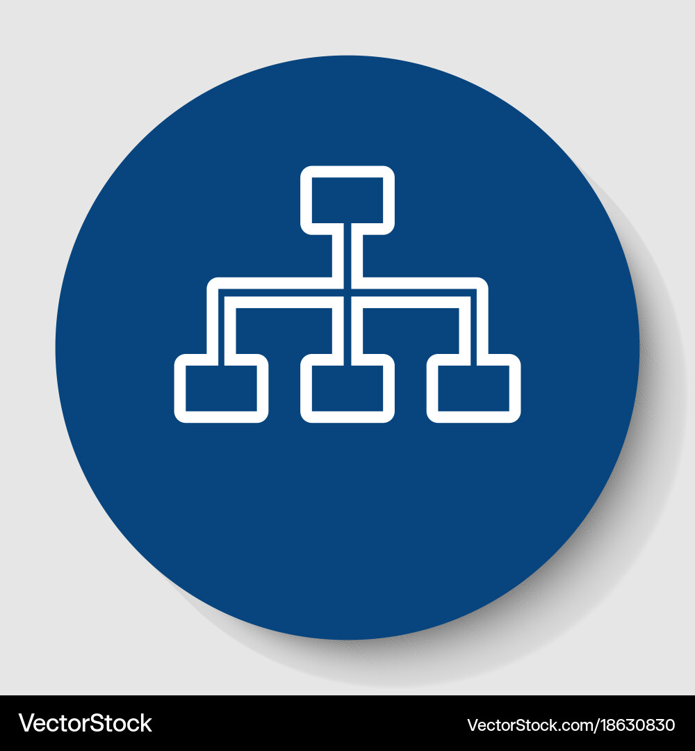 Site map sign white contour icon in dark Vector Image