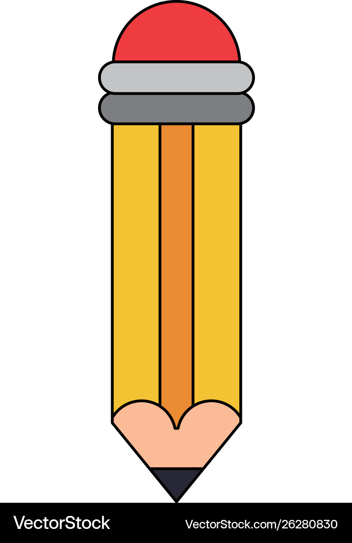 Study school wooden pencil cartoon Royalty Free Vector Image