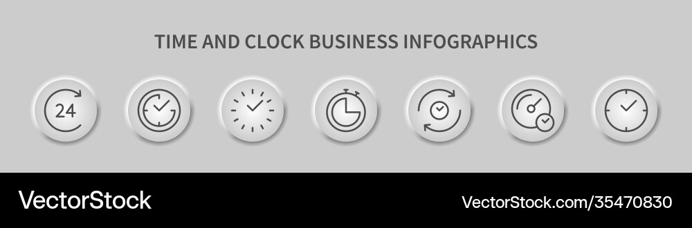 Time and clock business infographics with round Vector Image