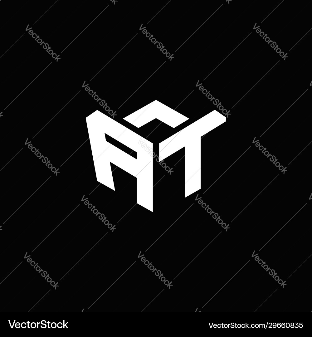 At logo monogram with emblem style ribbon design Vector Image