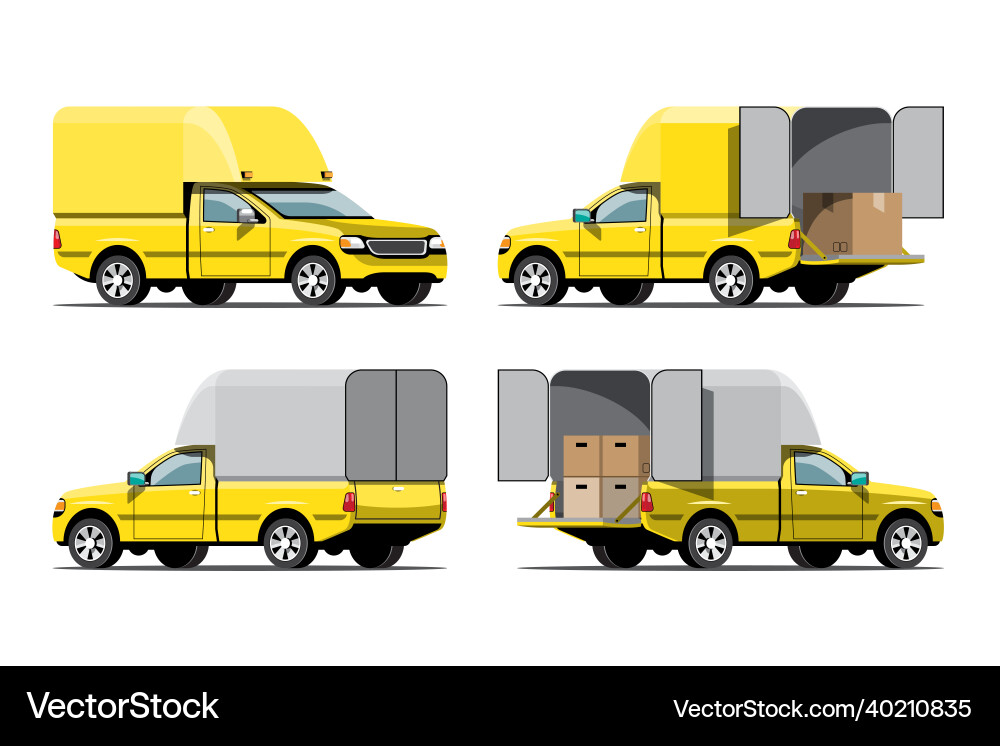 Big isolated vehicle icons set flat various view Vector Image